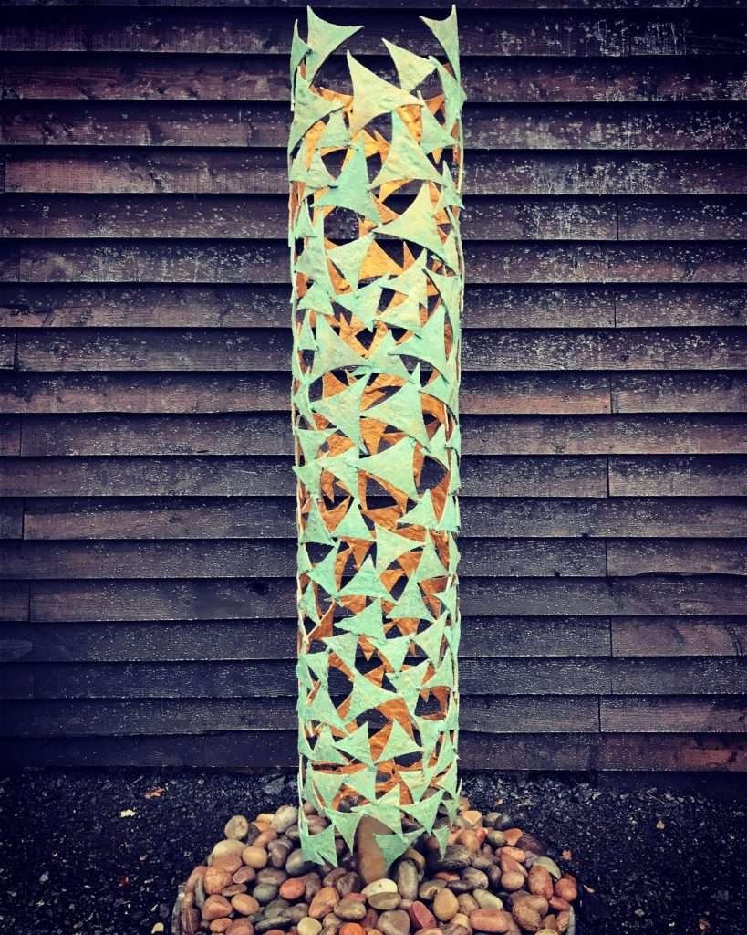 Verdigris & Gold Column Sculpture - Elliott of London